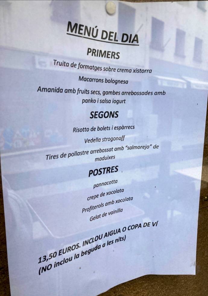 Speisekarte von Restaurant Borda Major 5, Encamp