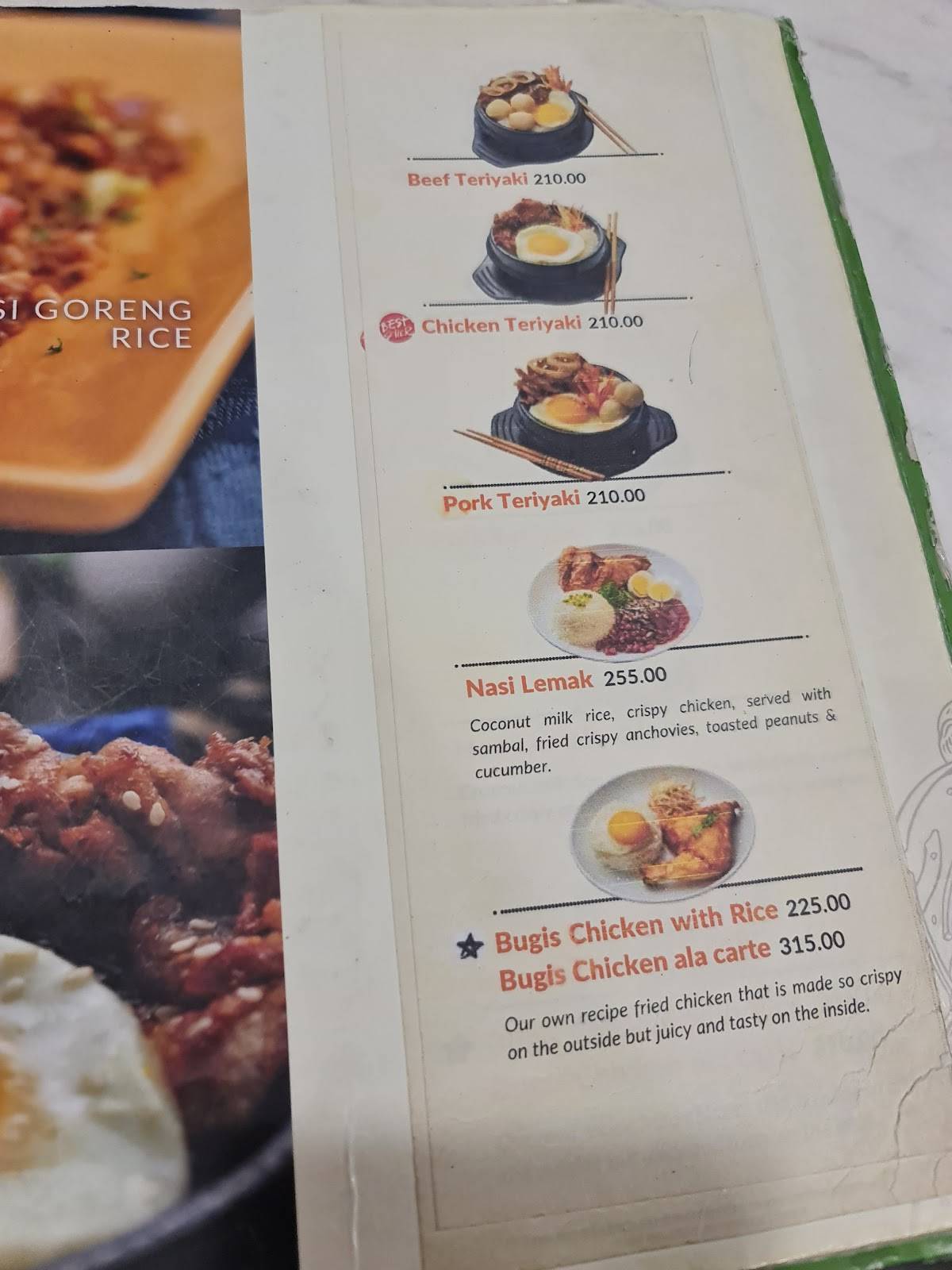 Menu at Bugis Singapore Street Food restaurant, Quezon City, 78 Nicanor ...