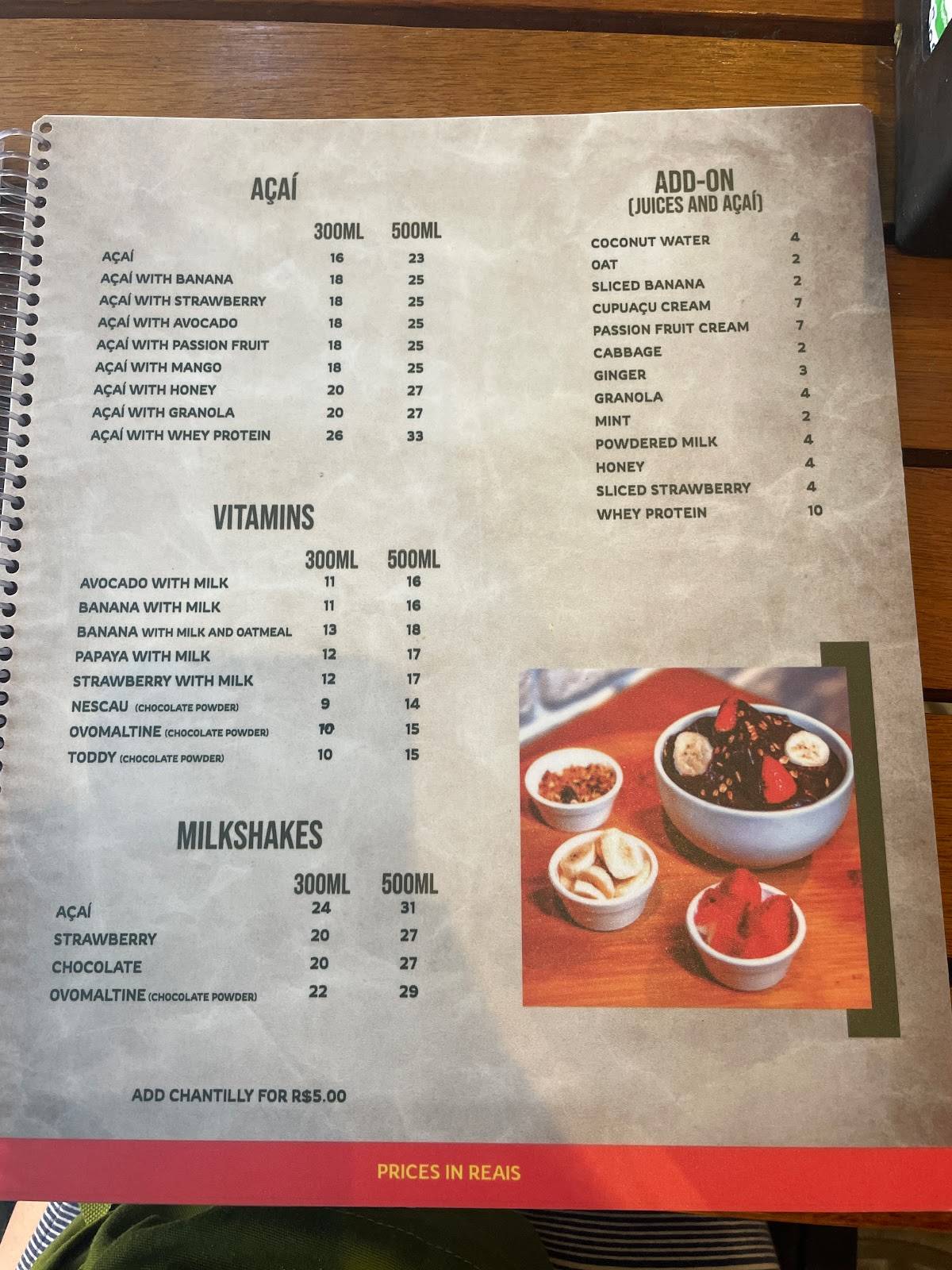 Menu em Capitu Café, Rio de Janeiro
