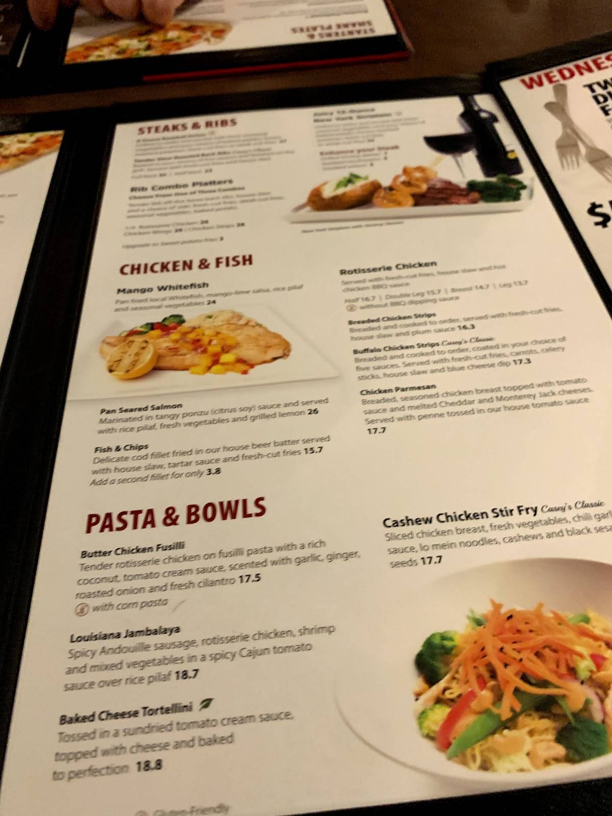 Menu at Casey's Grill.Bar, Sault Ste. Marie