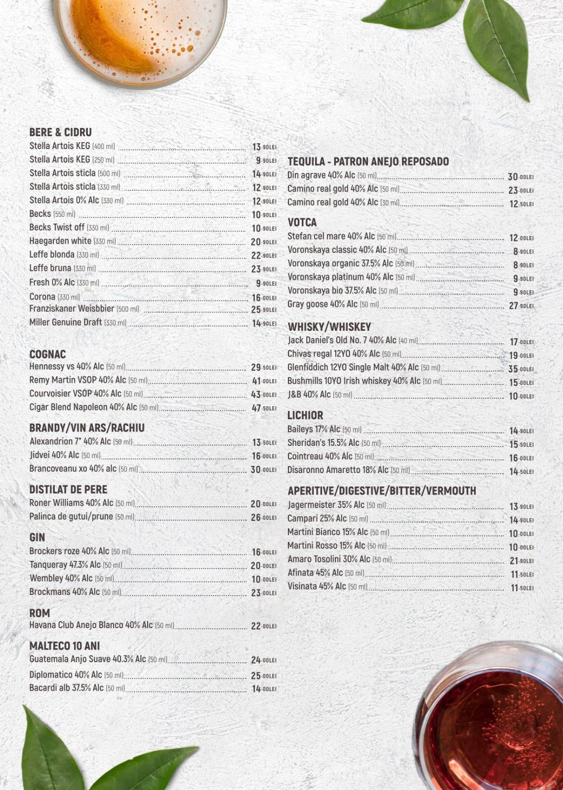 Menu at Cherry By Casa Lux, Botoșani
