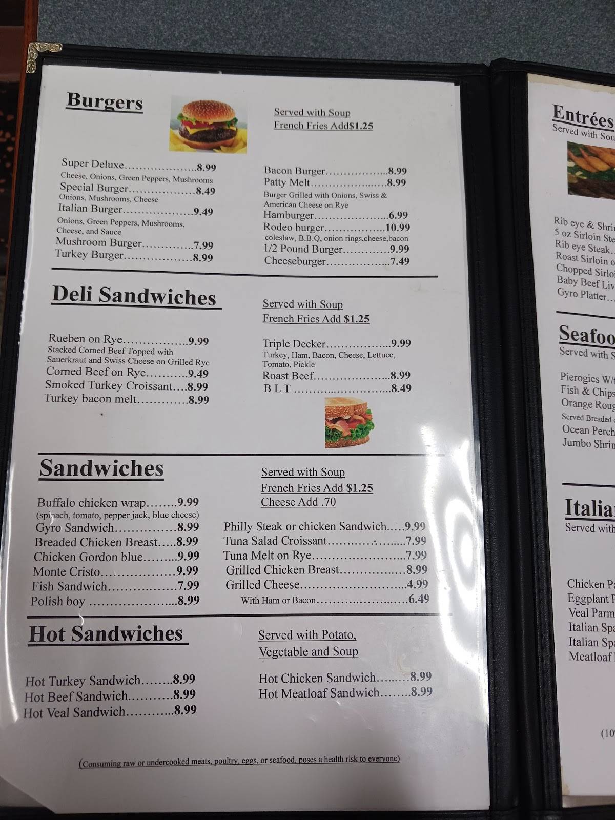 Menu at Cortina's Family Restaurant, Euclid