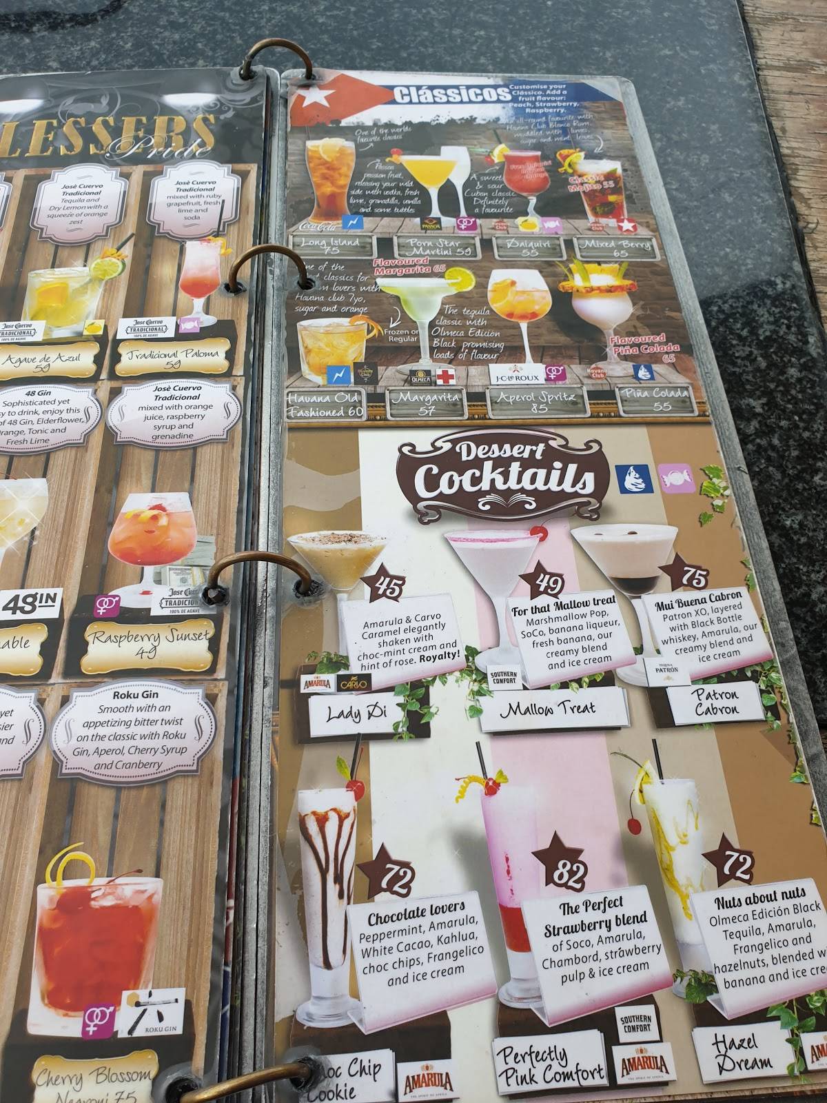 Menu at Cubaña Gqeberha restaurant, Port Elizabeth, 49 Beach Rd
