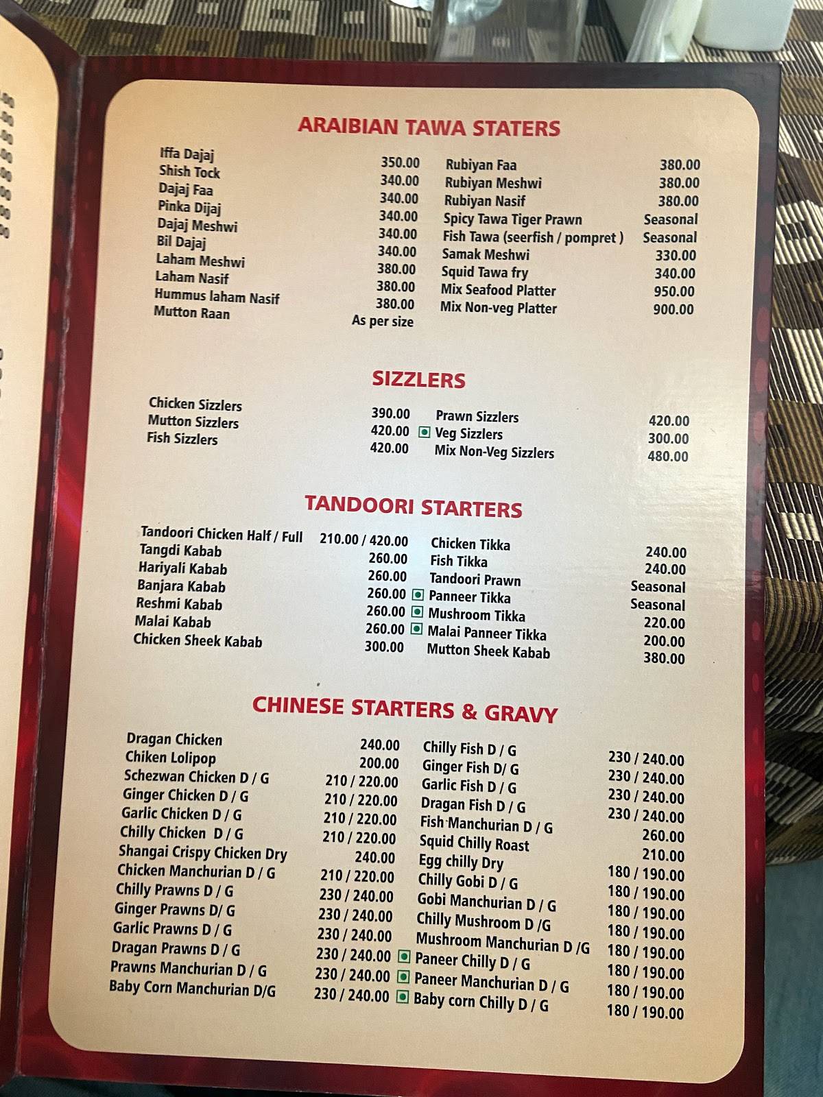 Menu at DUBAI RESTAURANT, Kumbakonam