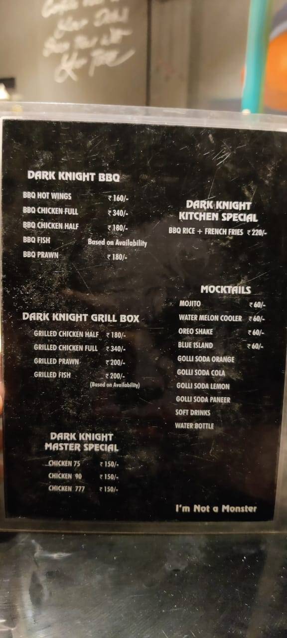 Menu at Dark Knight Kitchen, Chennai