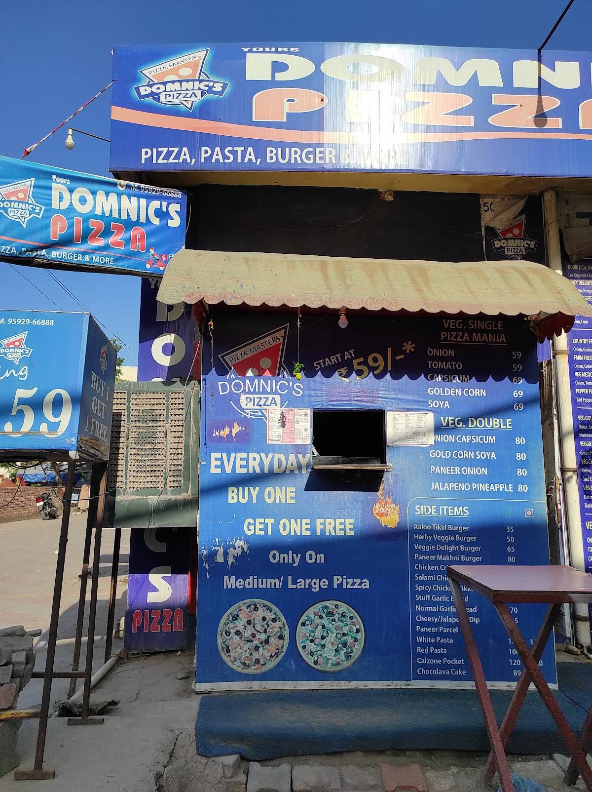Menu at Dominick Pizza, Zirakpur, SCF-14 Main Market Baltana