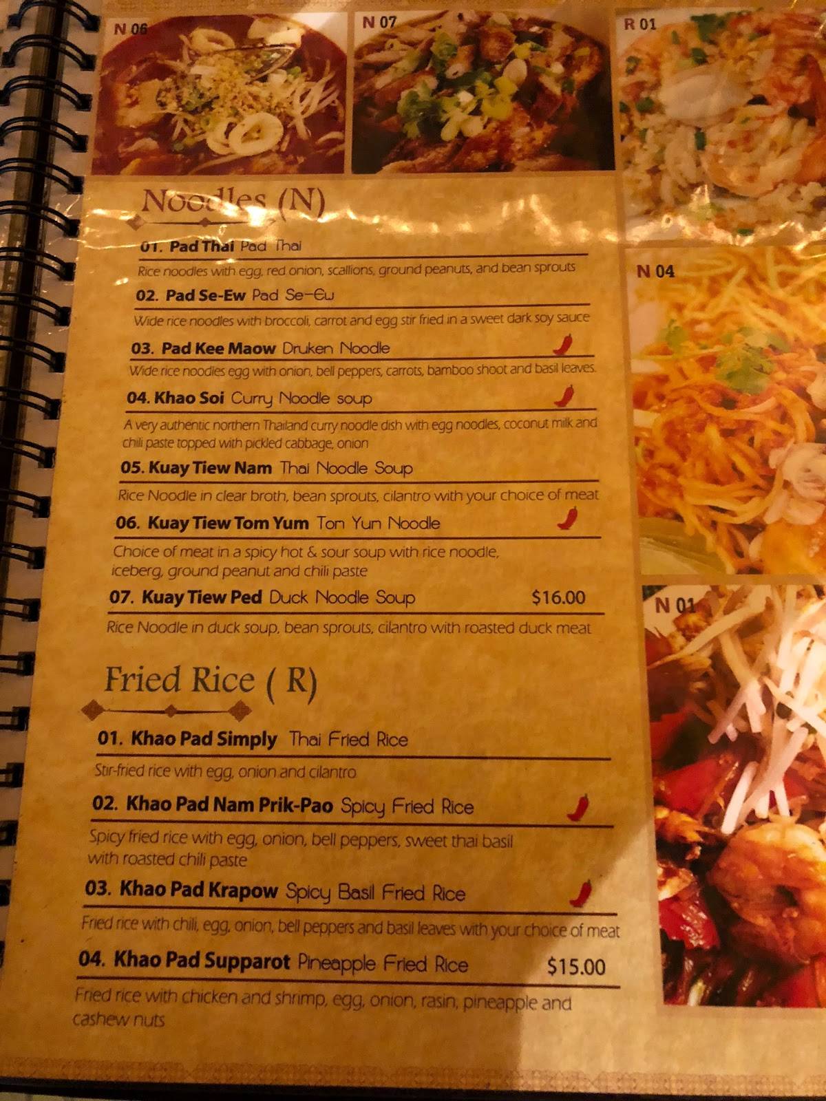 Menu at Dusit Thai Cuisine restaurant, Newport
