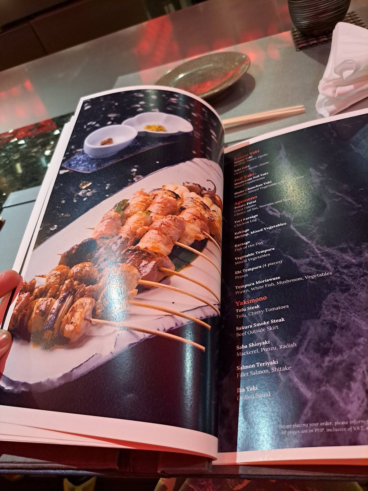 Menu at 炎舞 ENBU restaurant, Philippines, Okada Manila