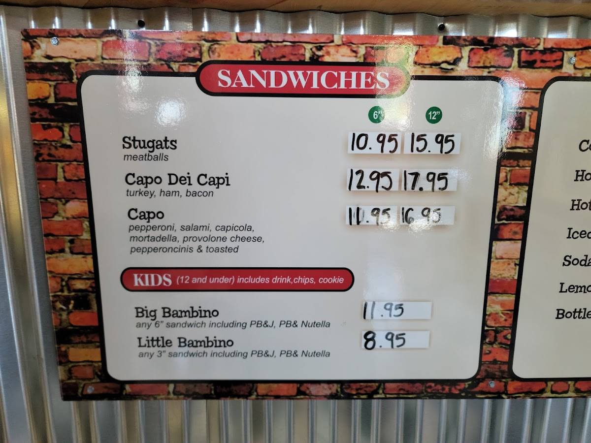 Menu at Fat Anthonys Italian Delicatessen restaurant, Julian