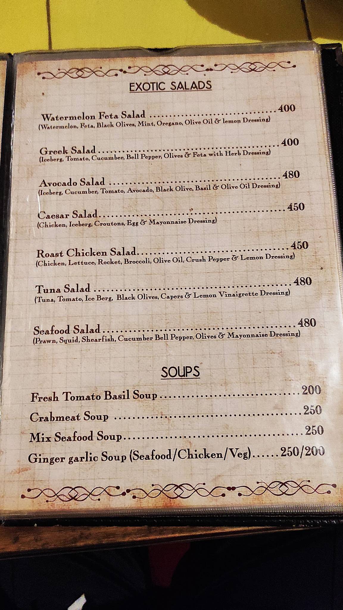 Menu at Fat Fish, Arpora, Calangute - Arpora Rd