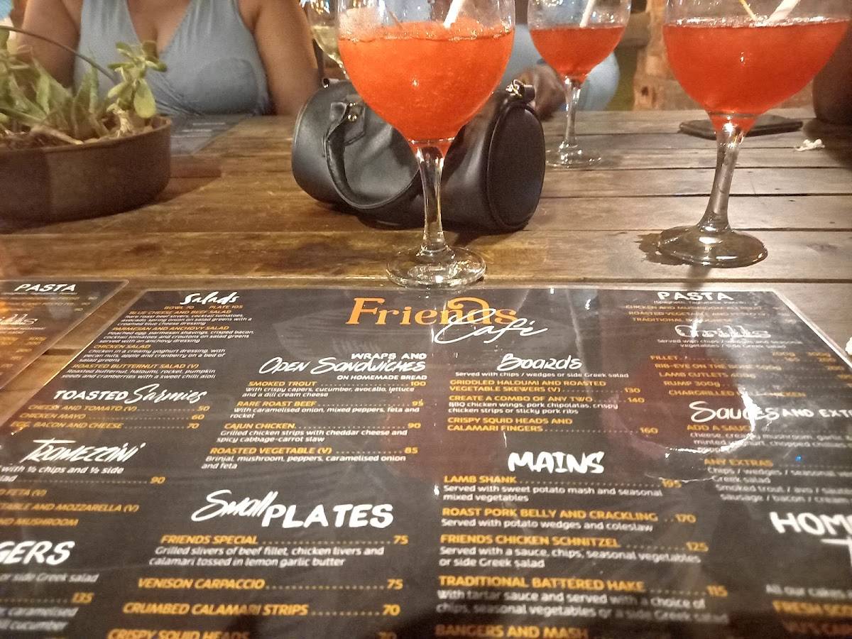 Menu at Friends Café restaurant, Nelspruit