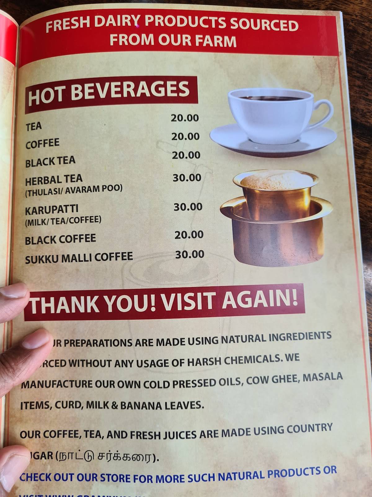 Menu at Grami Cafe Millet Food Restaurant, India