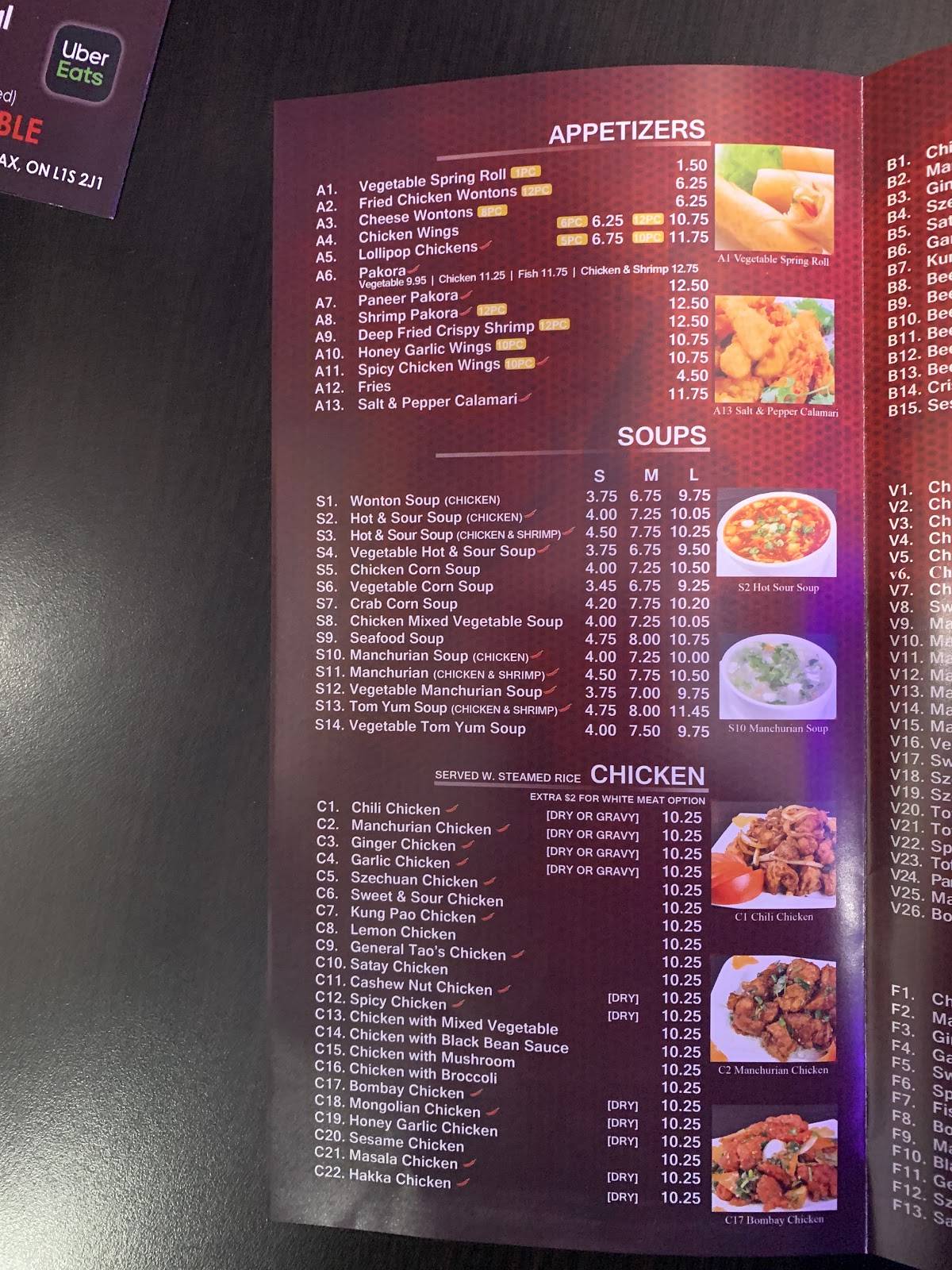 Menu at Hakka Passion restaurant, Ajax