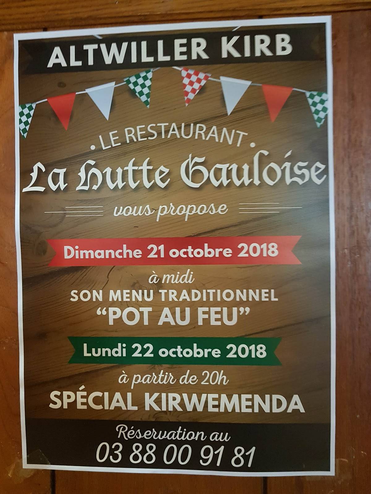 Menu au Restaurant La Hutte Gauloise Altwiller, Altwiller