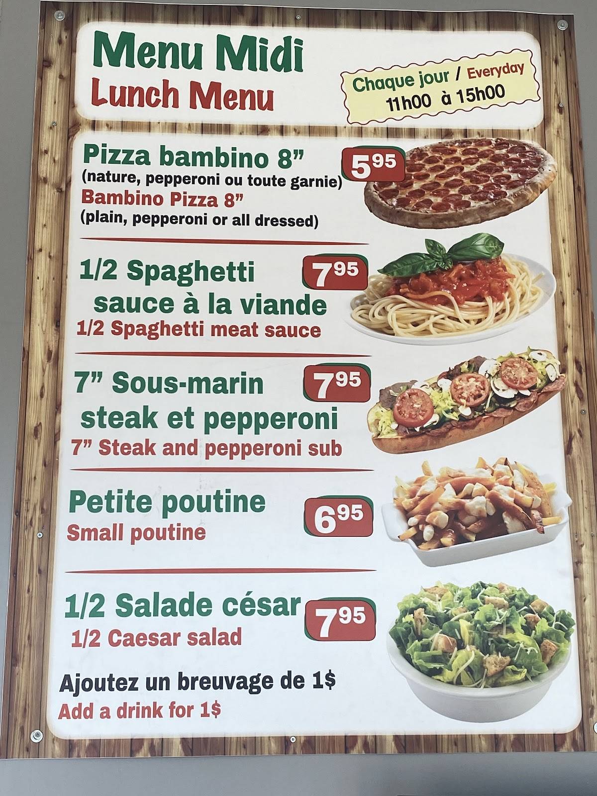 Menu au Jacques Cartier Pizza - St-Constant pizzeria, Saint-Constant