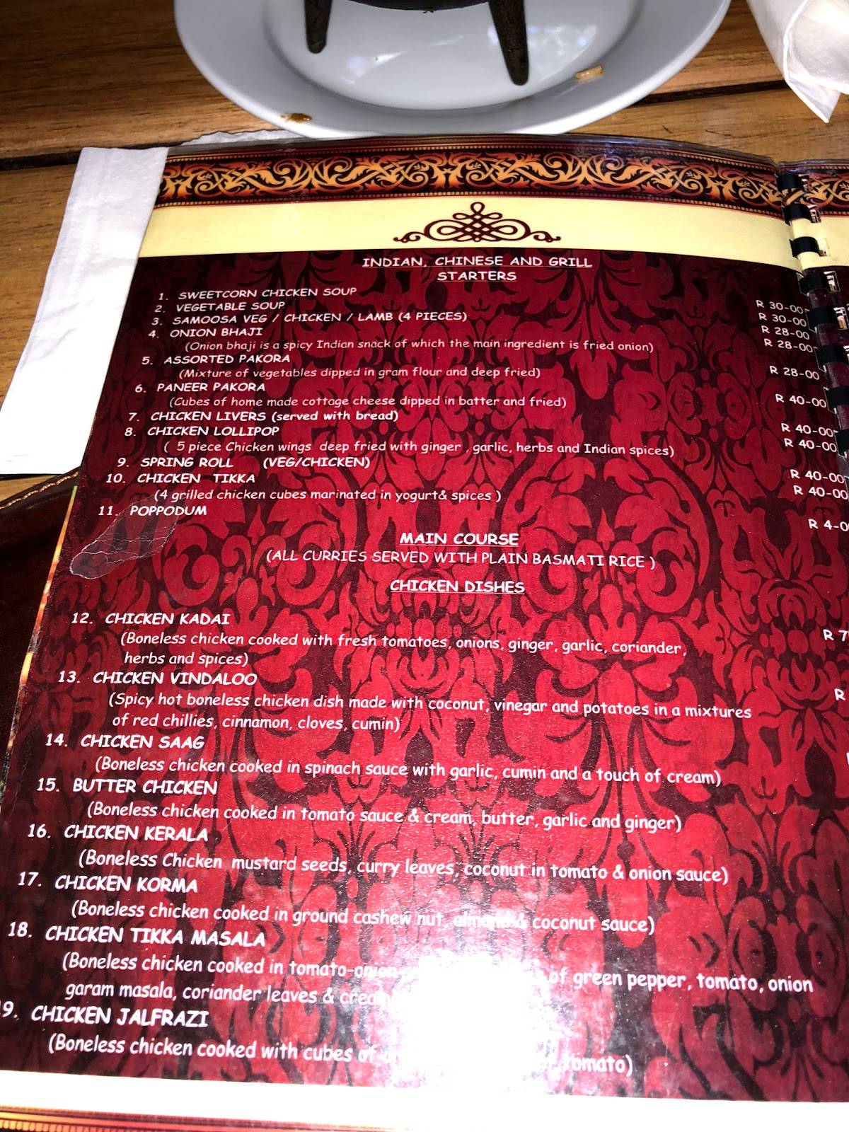 Menu at Kalimambo Pub, Indian Restaurant, and Grill, Hoedspruit