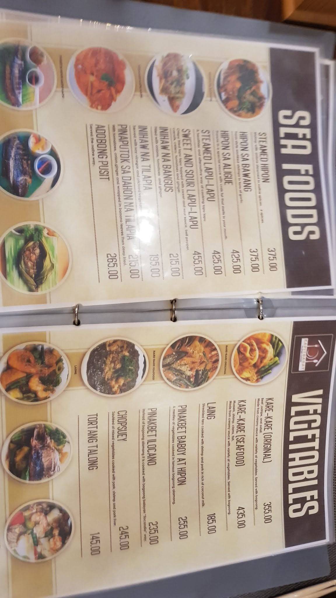 Menu at Kapitbahay Filipino Cuisine restaurant, Antipolo, Palm Square