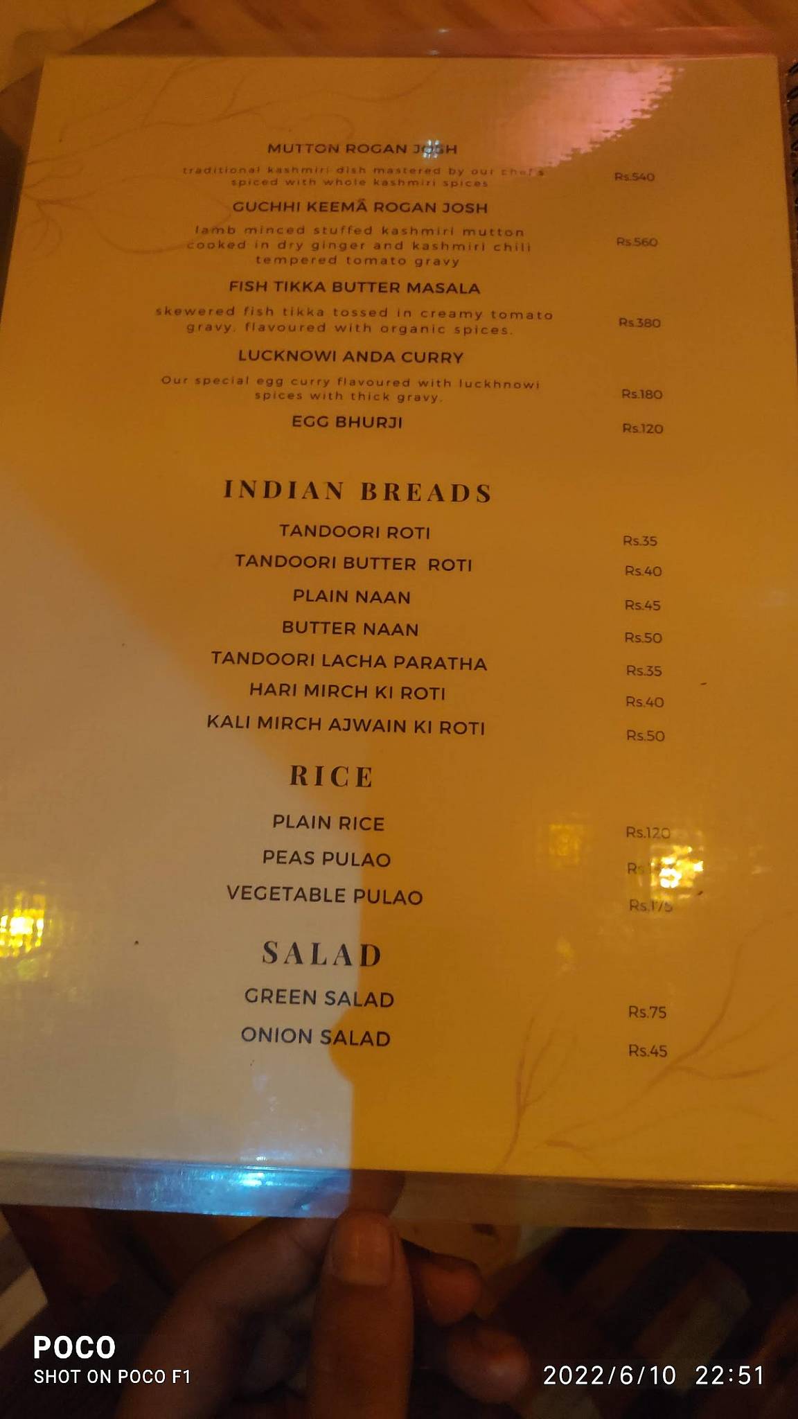 Menu at Kitchen Sutra, Chandannagar
