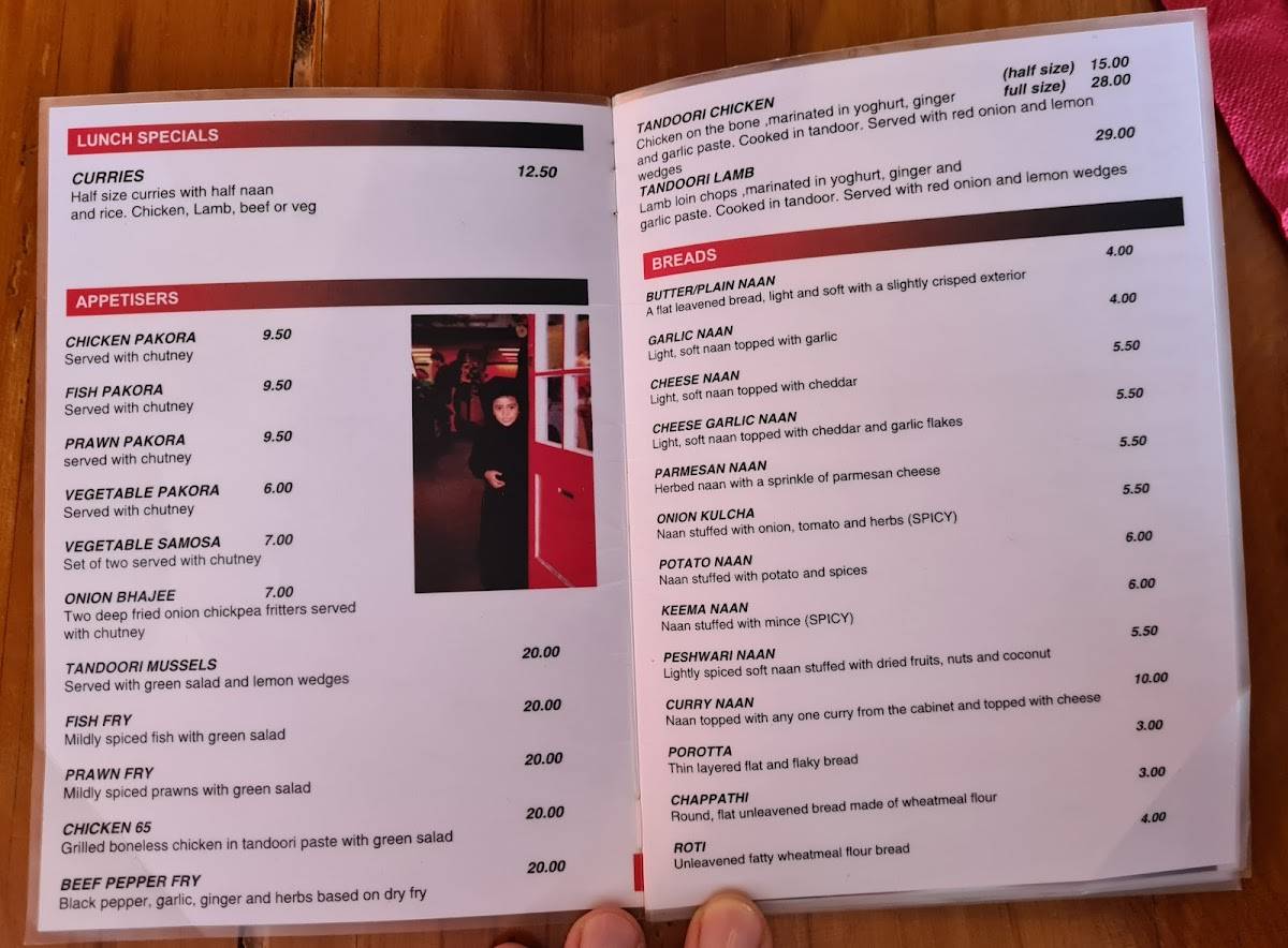 Menu at Kumar's Something Special restaurant, Paeroa