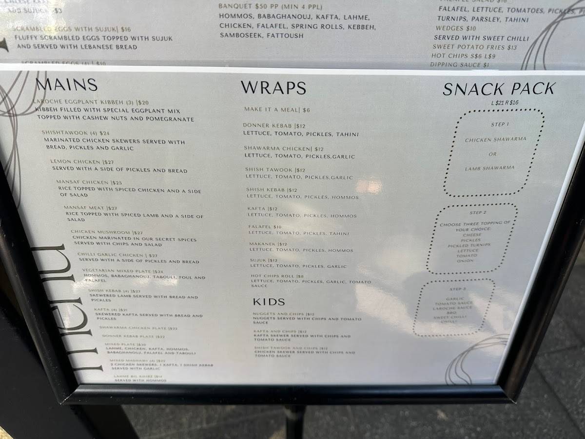 Menu at La Roche Restaurant, Chullora