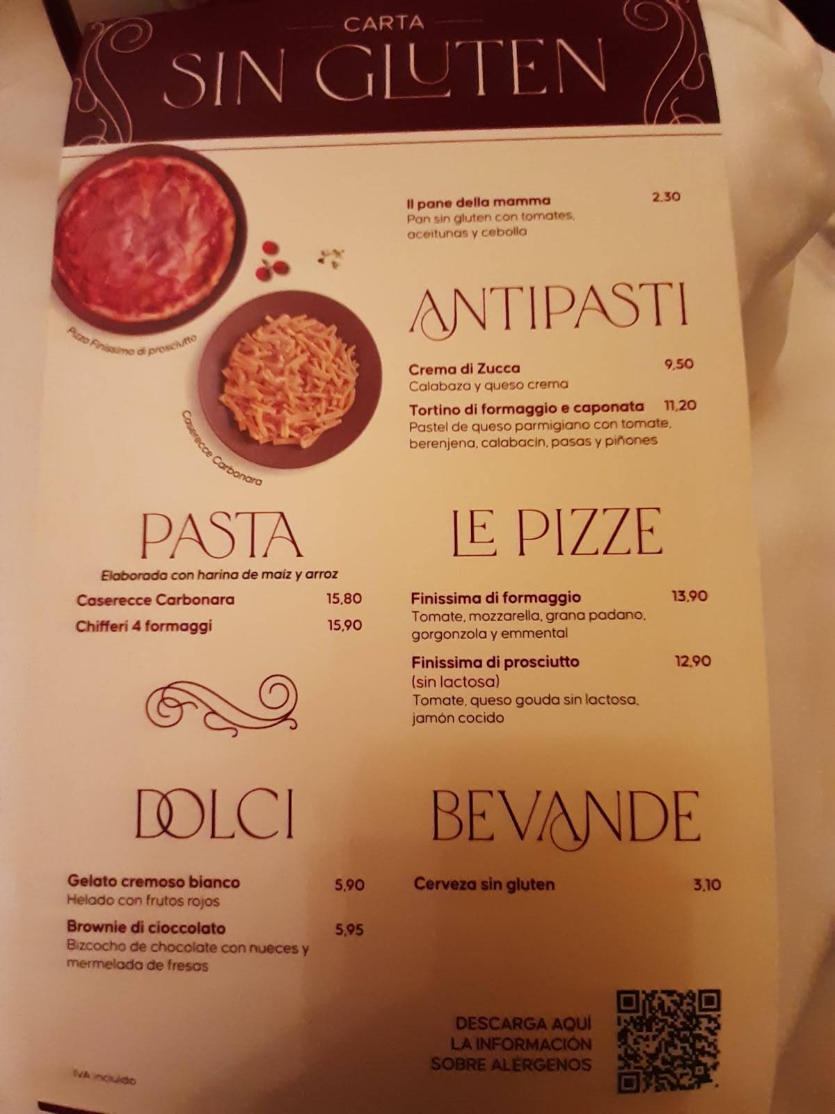 Menu at Restaurant La Tagliatella Som Multiespai, Barcelona, Barcelona ...