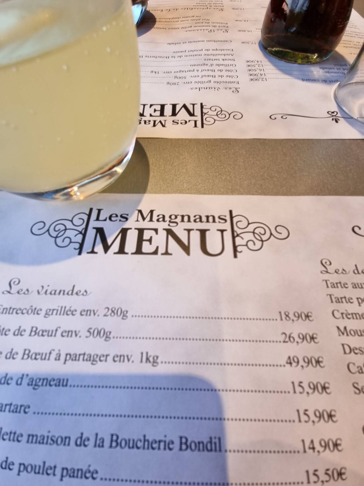 Menu au Restaurant Les Magnans, Moustiers-Sainte-Marie, Quartier Saint ...