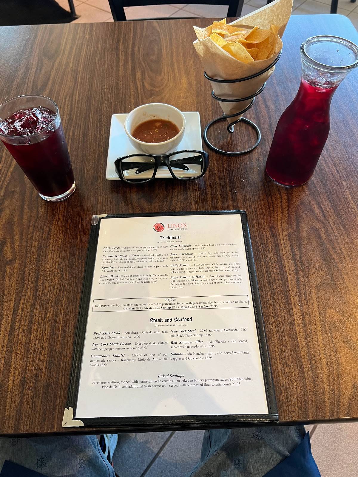 Menu at Linos Mexican Cuisine restaurant, Bakersfield