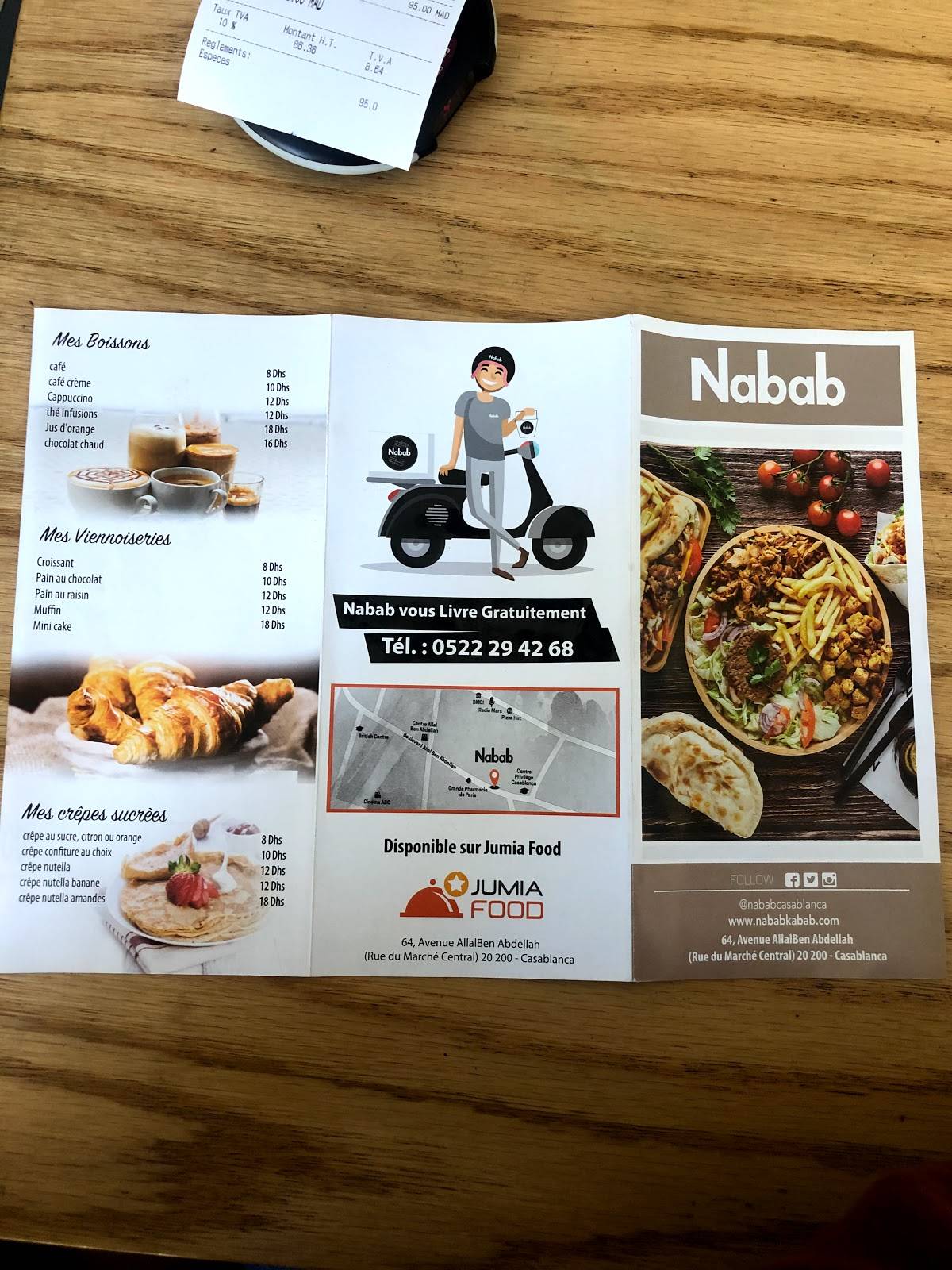 Speisekarte von Nabab kebab restaurant, Casablanca, 64 Rue Allal Ben ...