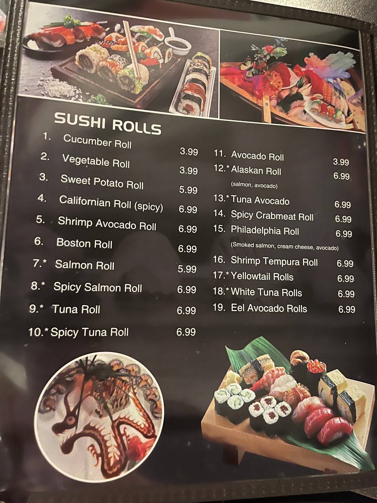 Menu at Ninja Sushi Steak House restaurant, Fort Dodge