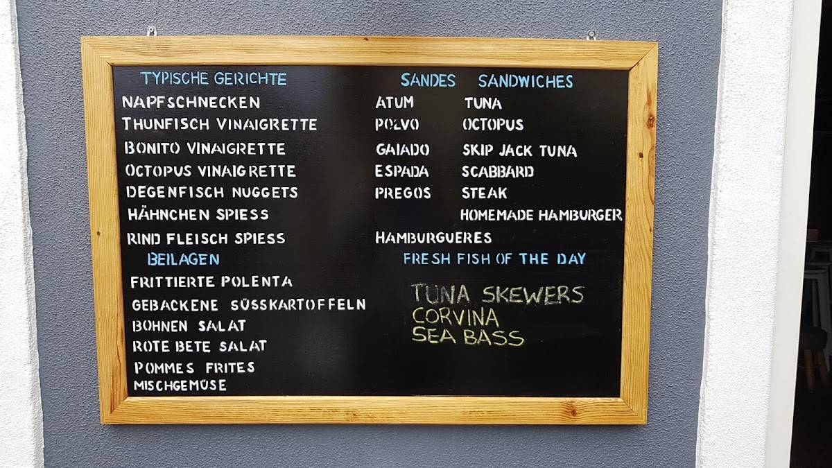 Menu at O Tasco restaurant, Funchal, R. Bela São Tiago 137