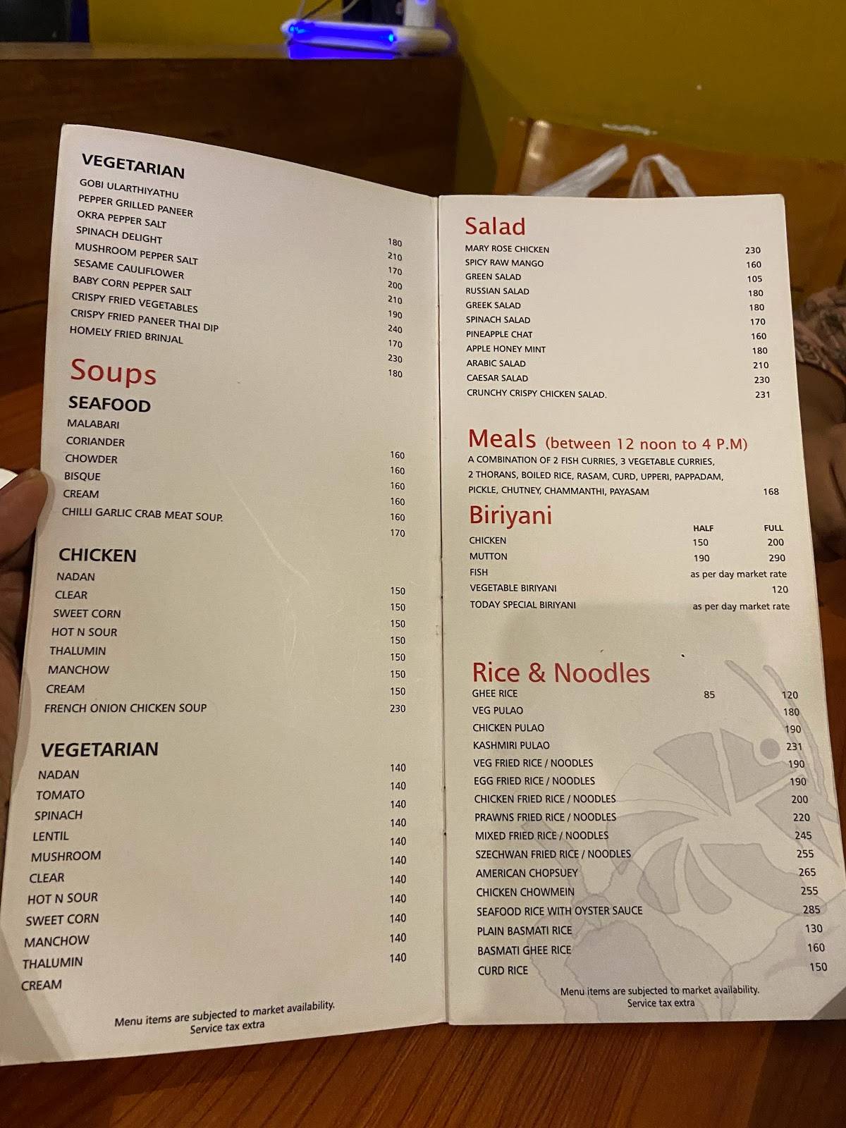 Menu at Paragon Restaurant, Kozhikode, Kannur Rd