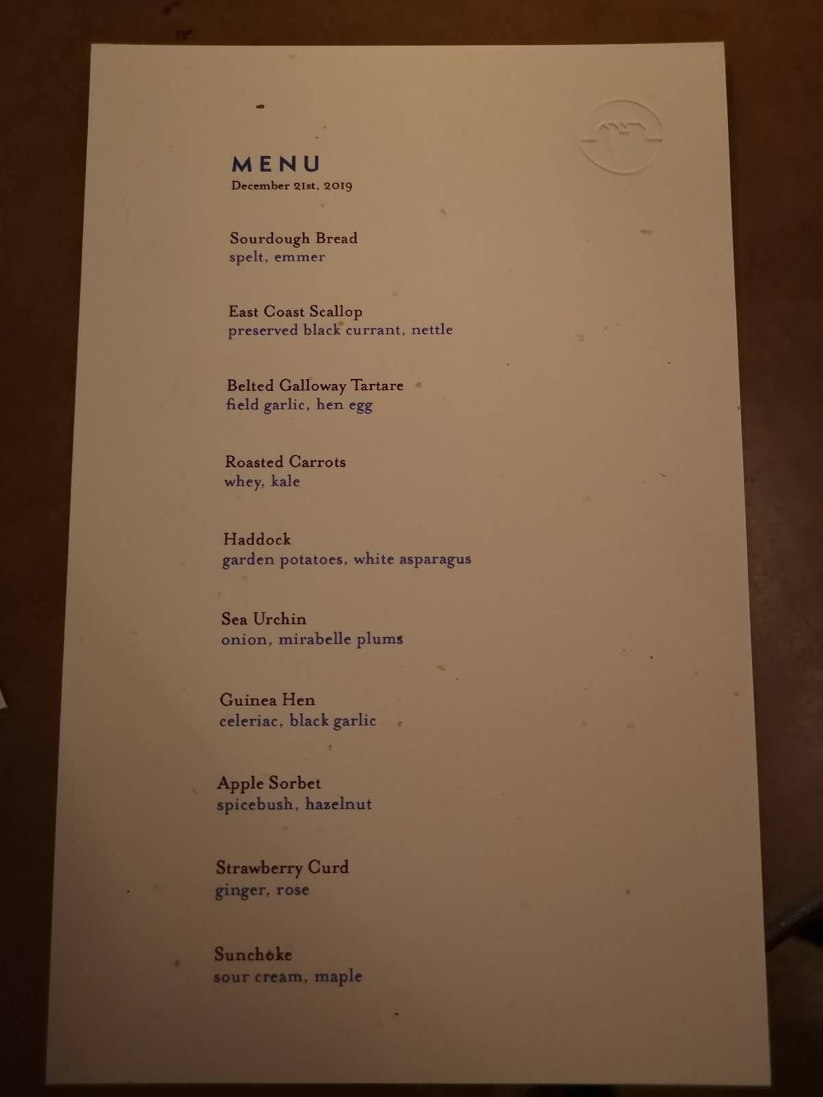 Menu at Restaurant Pearl Morissette, Lincoln