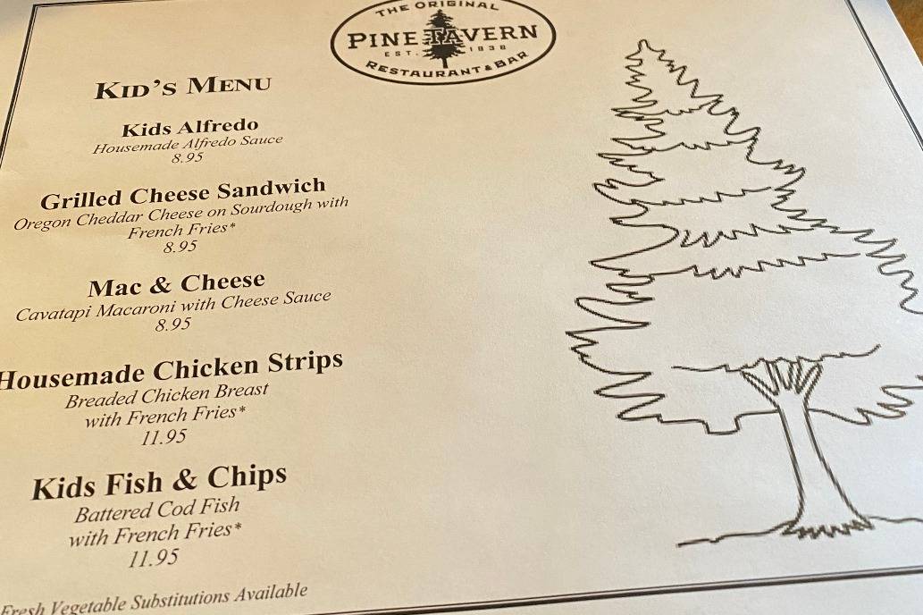Menu at Pine Tavern Restaurant, Bend