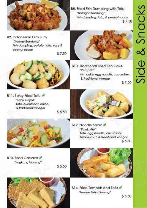 Menu at Pondok Daun Restaurant, Adelaide