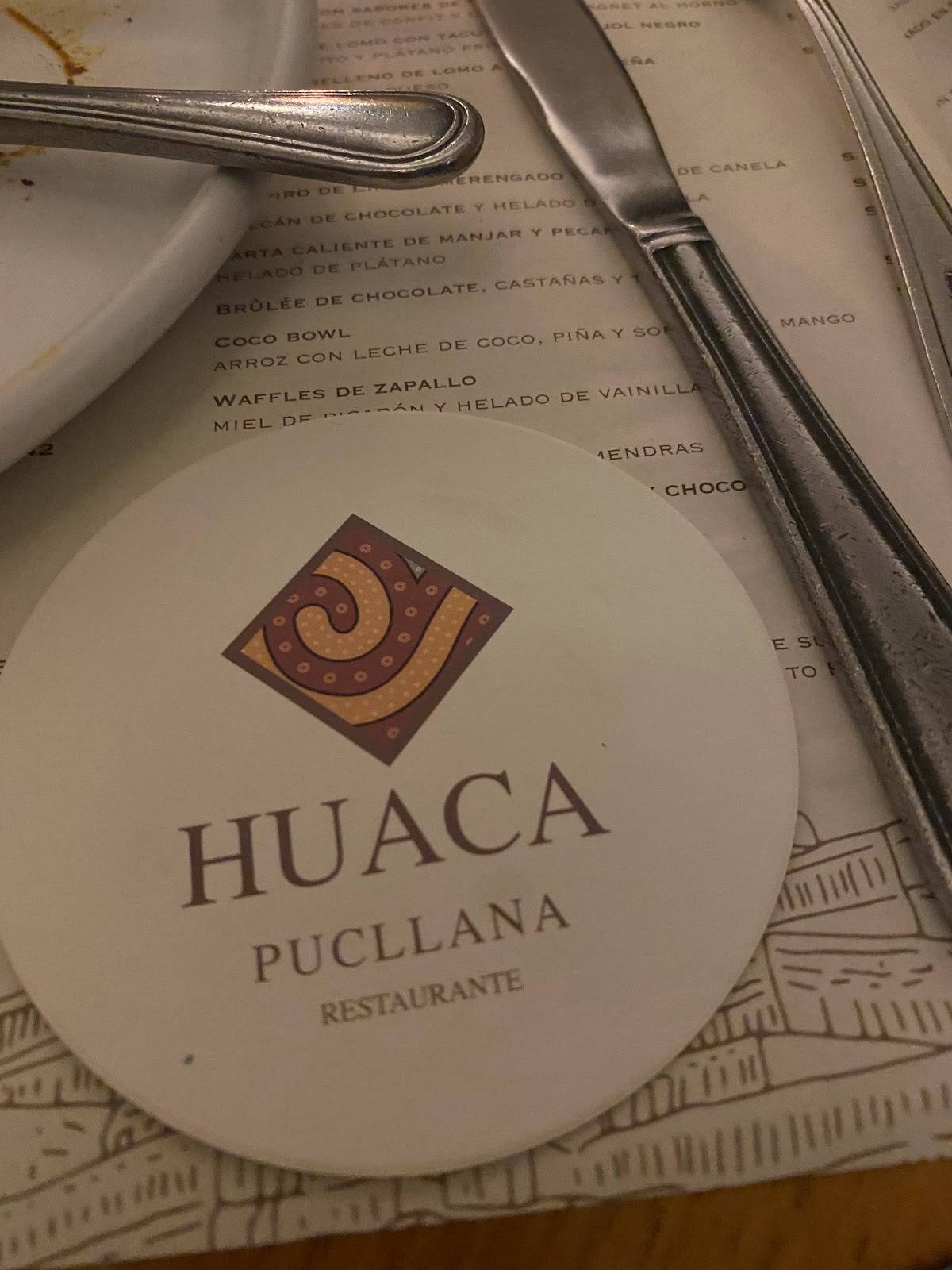Menu at Restaurant Huaca Pucllana, Lima
