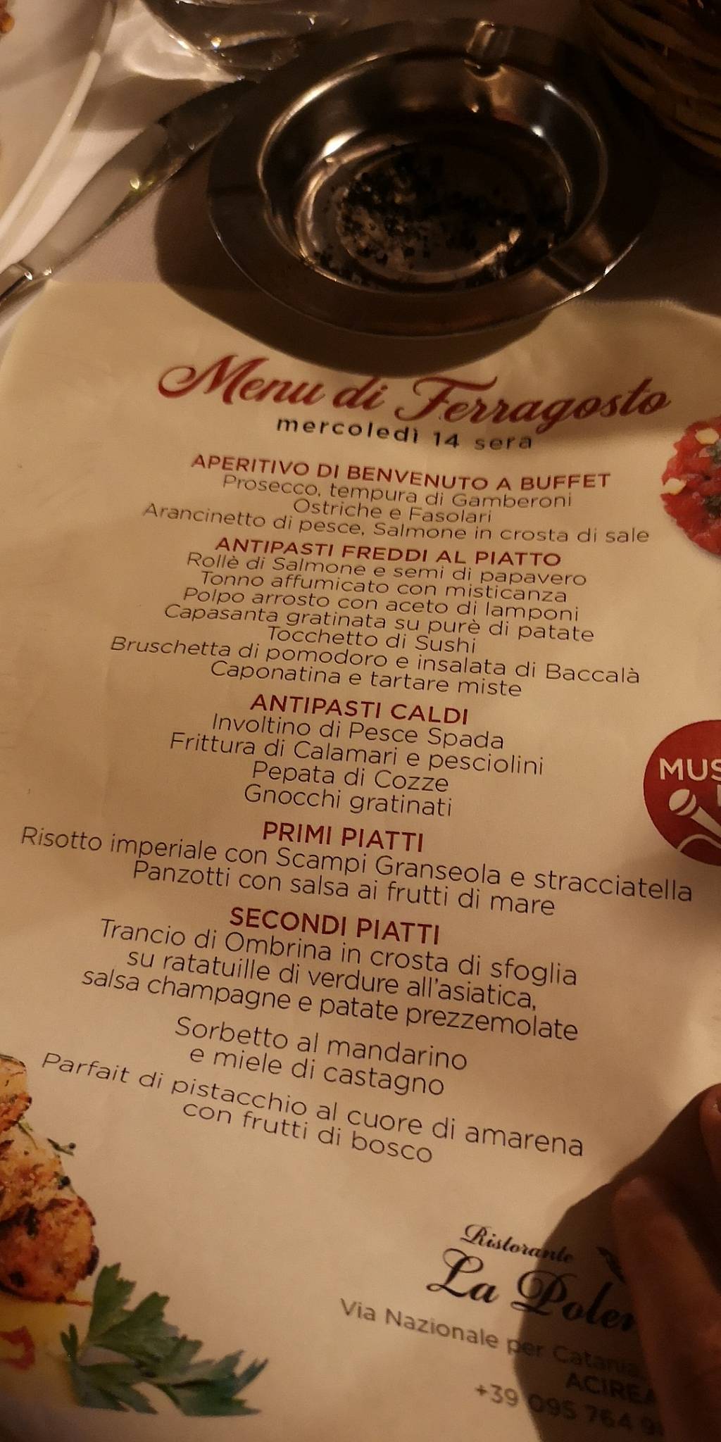 Menu da Ristorante La Polena - Acireale, Acireale