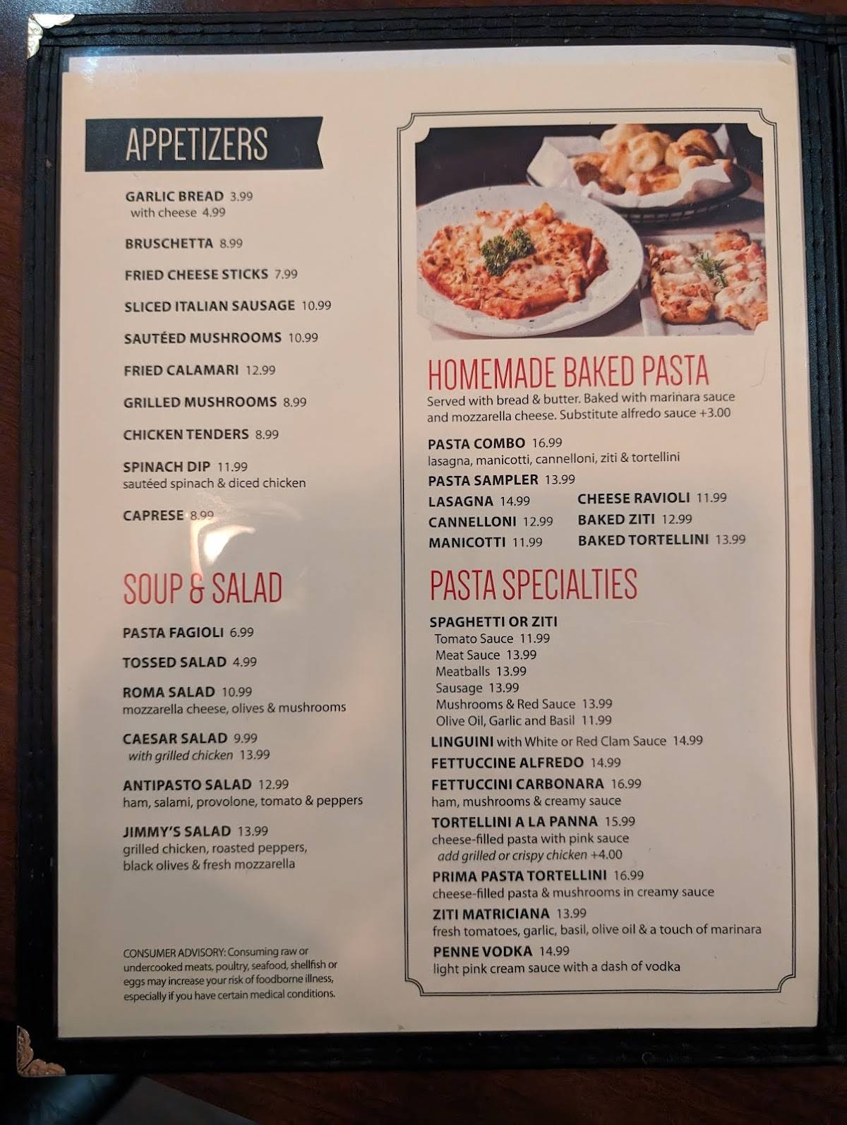 Menu at Roma Italian Restaurant, Bellevue