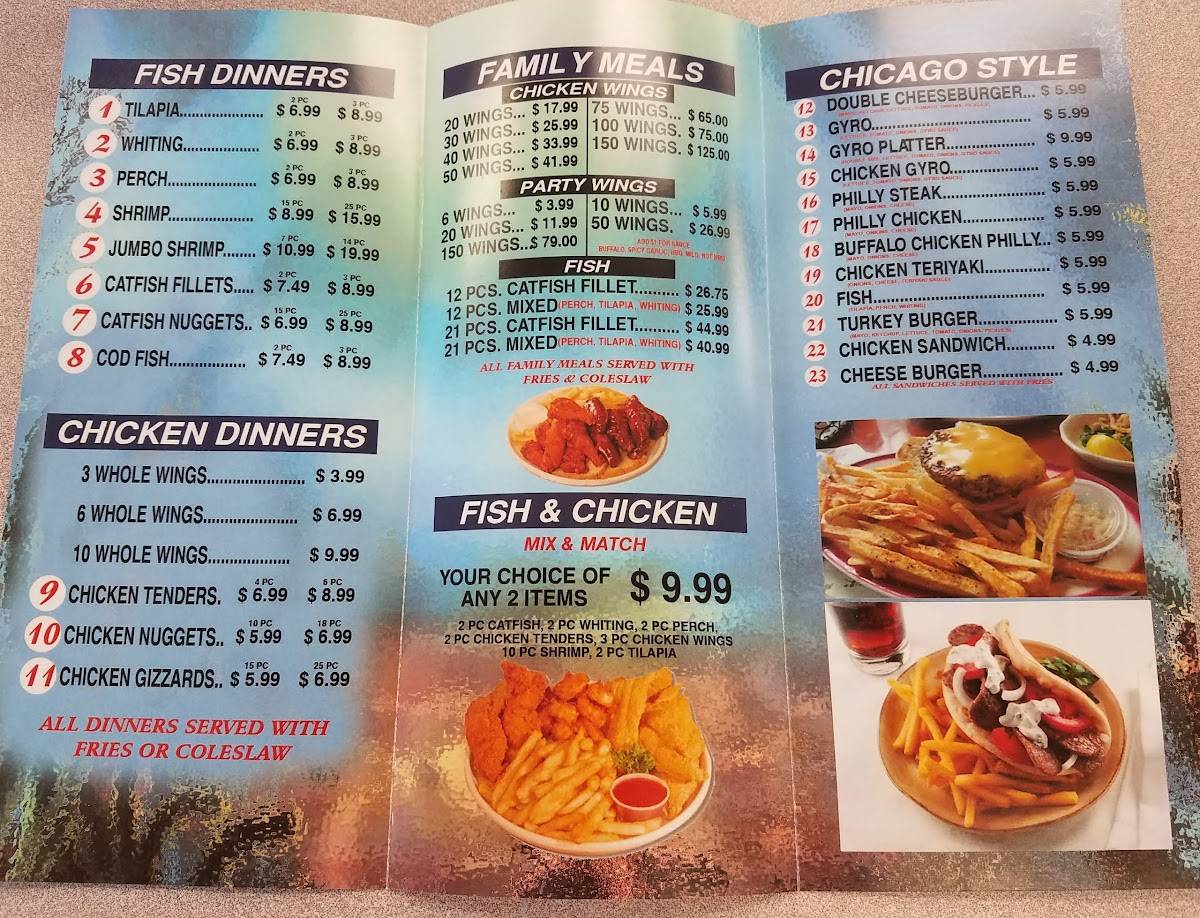 Menu at Sam Fish & Chicken restaurant, Mount Healthy