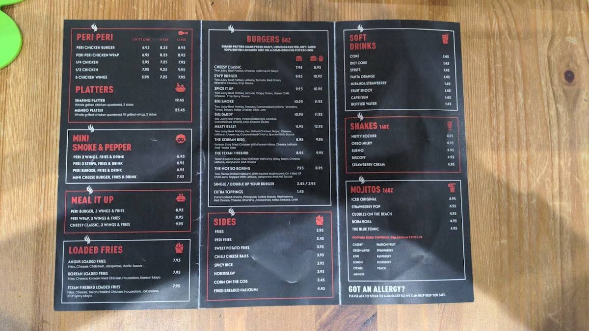 Menu at Smoke & Pepper (Leyton) restaurant, London