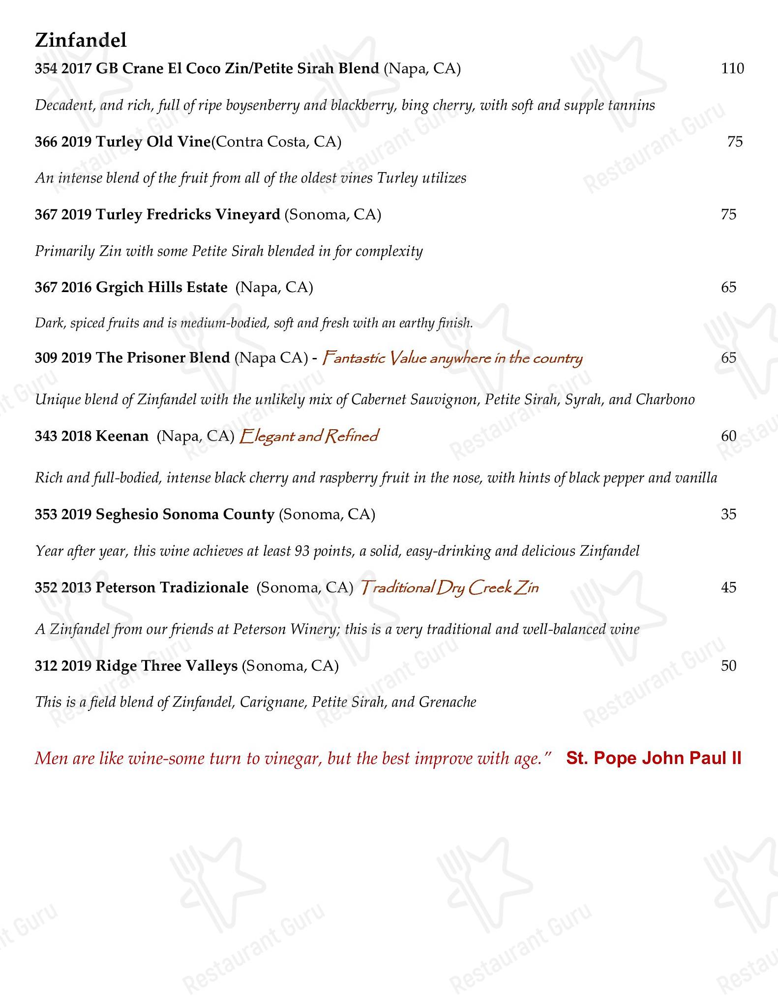 Menu at Station Square restaurant, Youngstown, Belmont Ave
