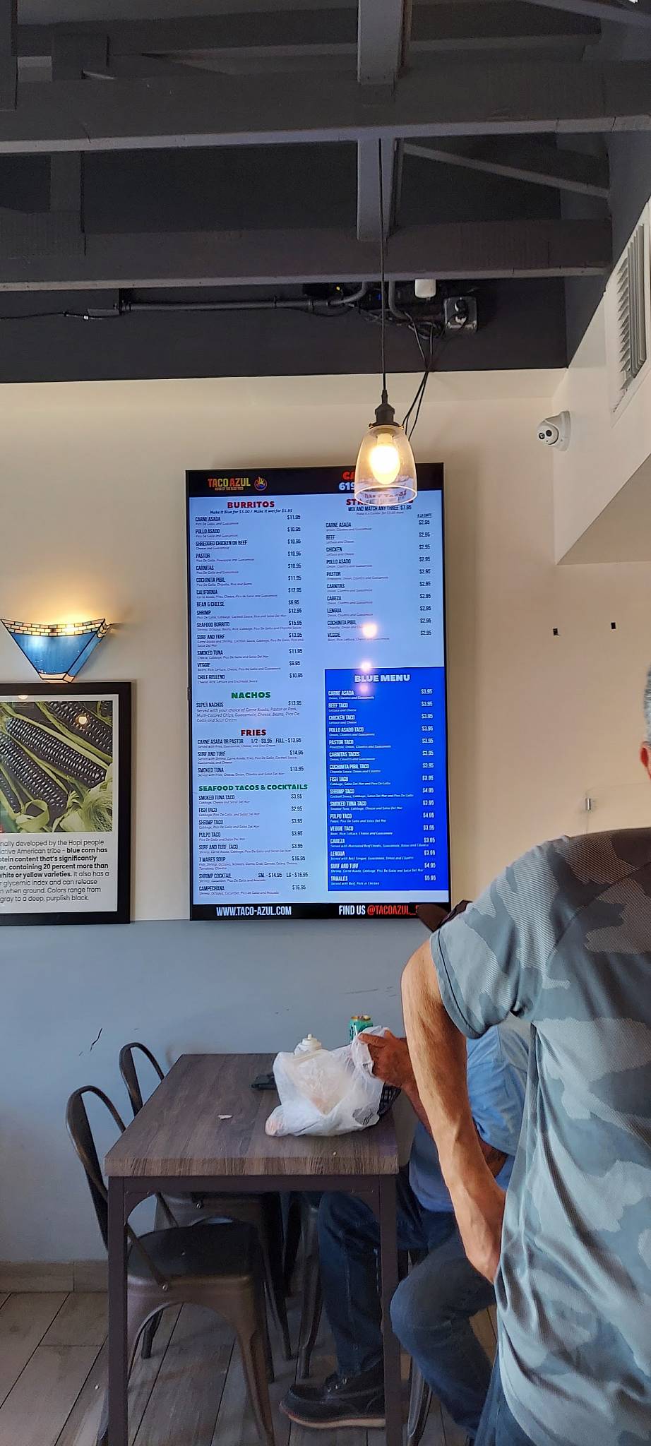 Menu at Taco Azul, INC restaurant, El Cajon