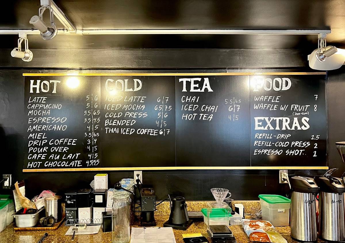 Menu at The Boiler Room Coffee Company cafe, Minneapolis