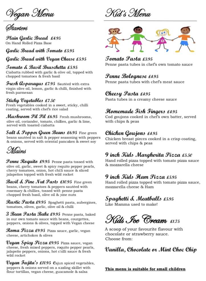 Menu at The Fat Italian CROSBY restaurant, Liverpool