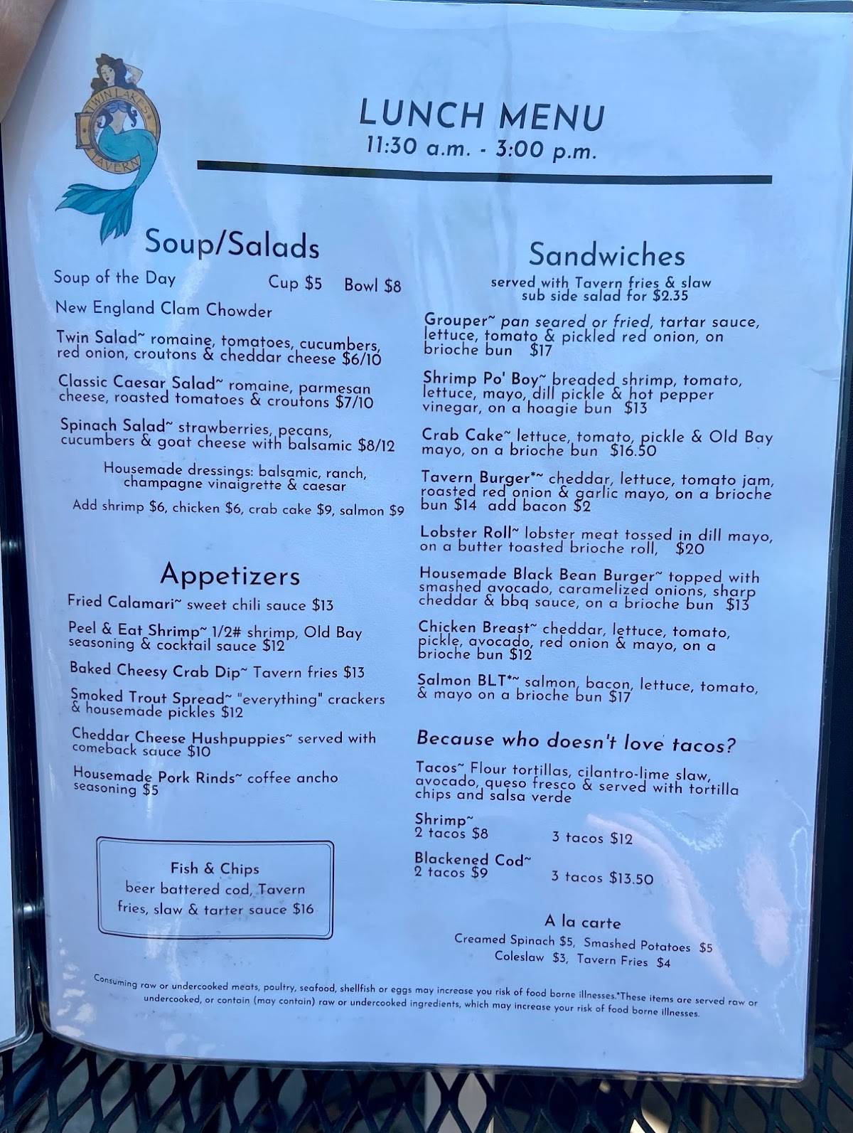 Menu at The Lake House Kitchen + Bar, Kent