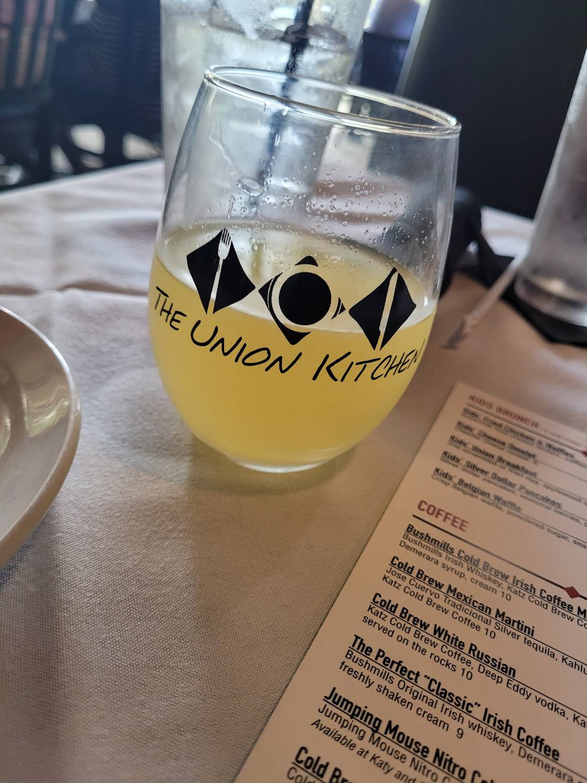 Menu at The Union Kitchen restaurant, Houston, Washington Ave