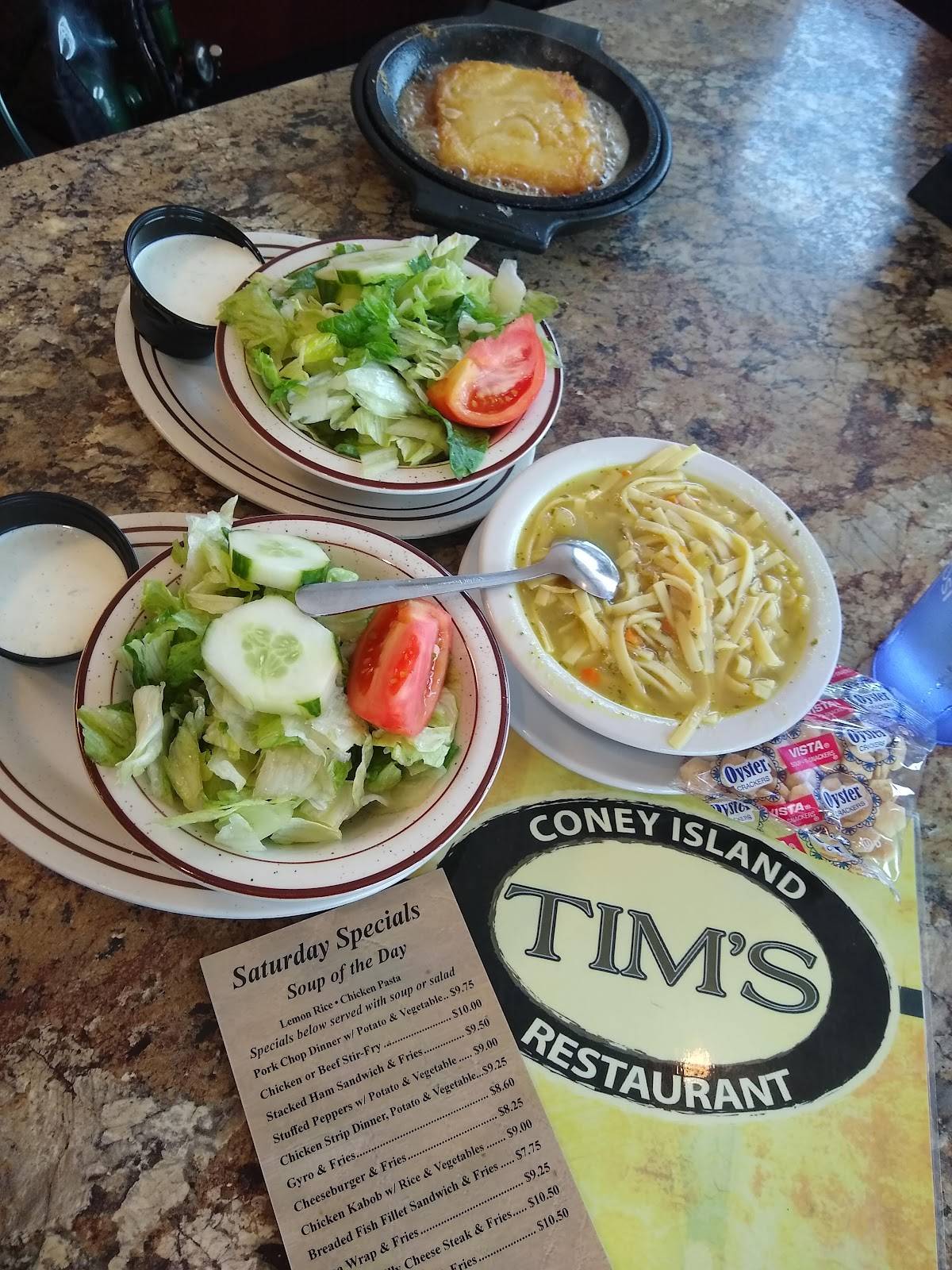 Menu at Tim's Coney Island Restaurant, Allen Park