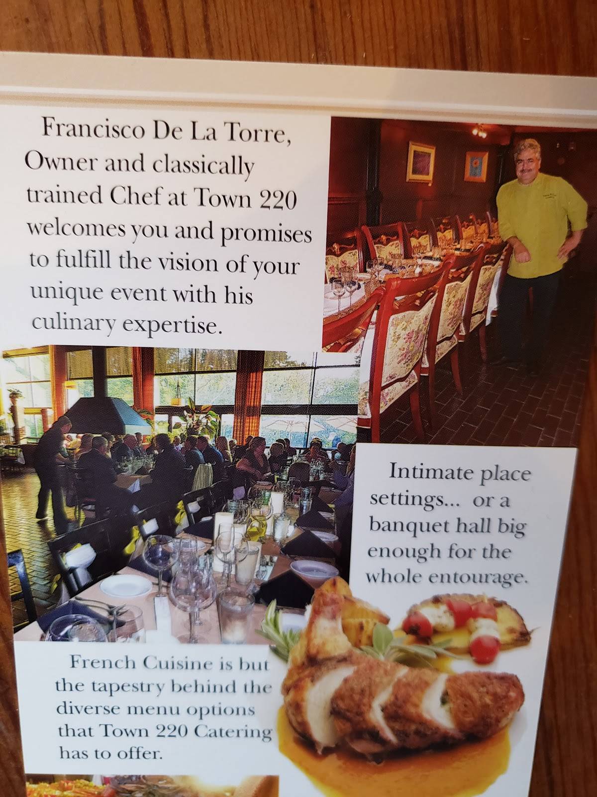 Menu at Town 220 Restaurant, Madison