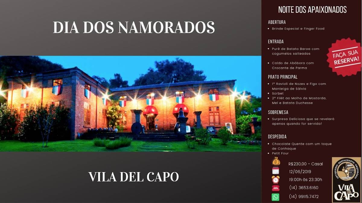 Menu em Vila Del Capo - Restaurante e Antiquário, Brasil