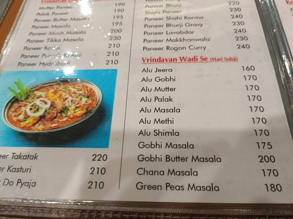 Menu at Vrindavan Restaurant, Durg, 567X+M35