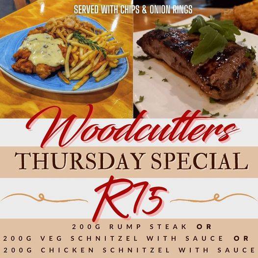 Menu at Woodcutters Restaurant, Durban